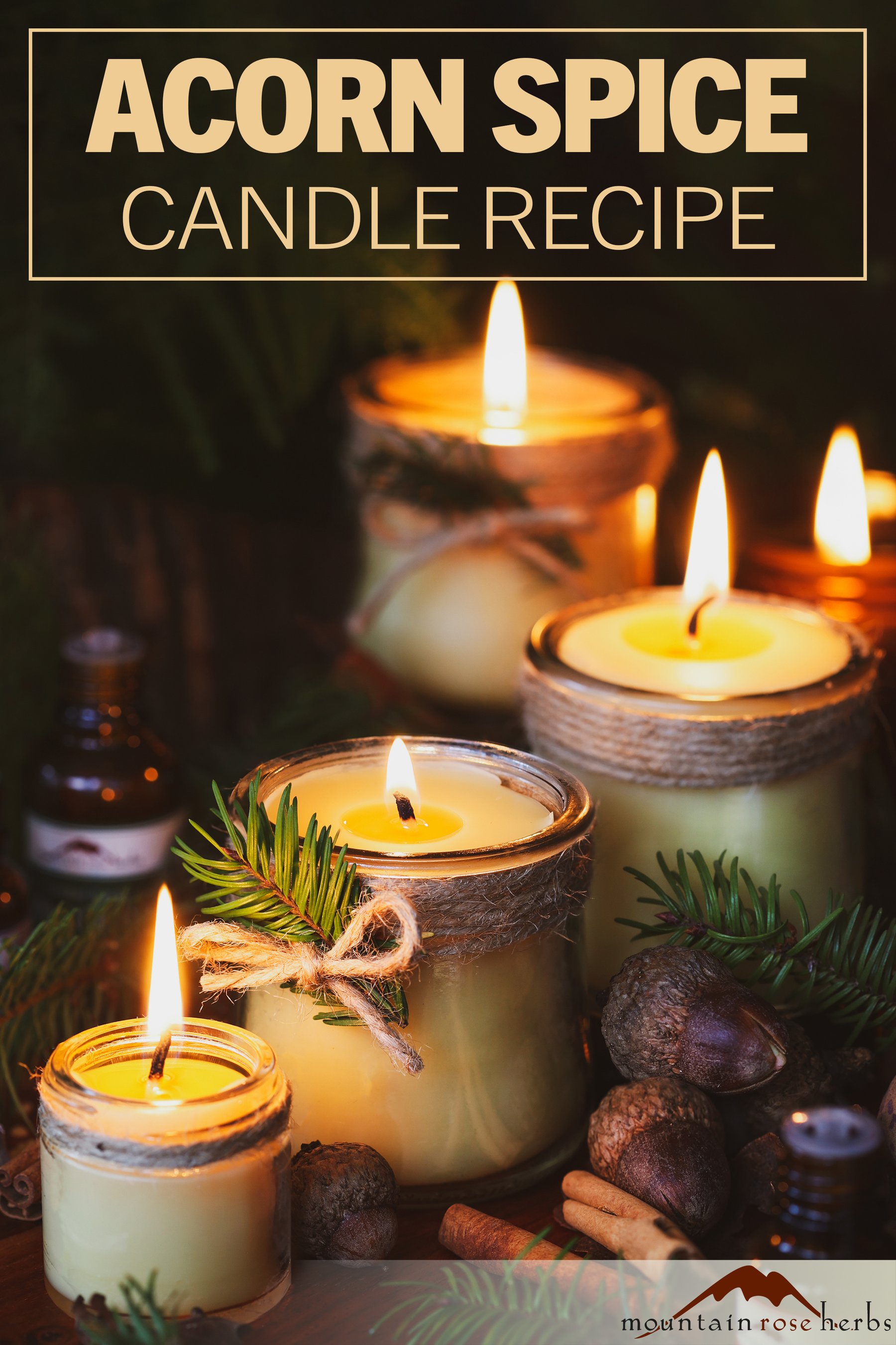 Acorn Spice Beeswax Candles