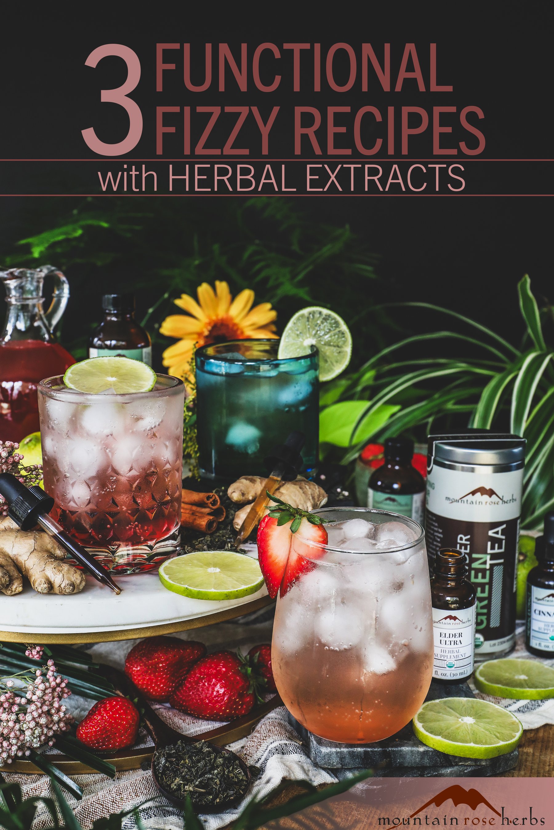 3 Refreshing Functional Fizzy Drinks With Herbal Extracts and Syrups
