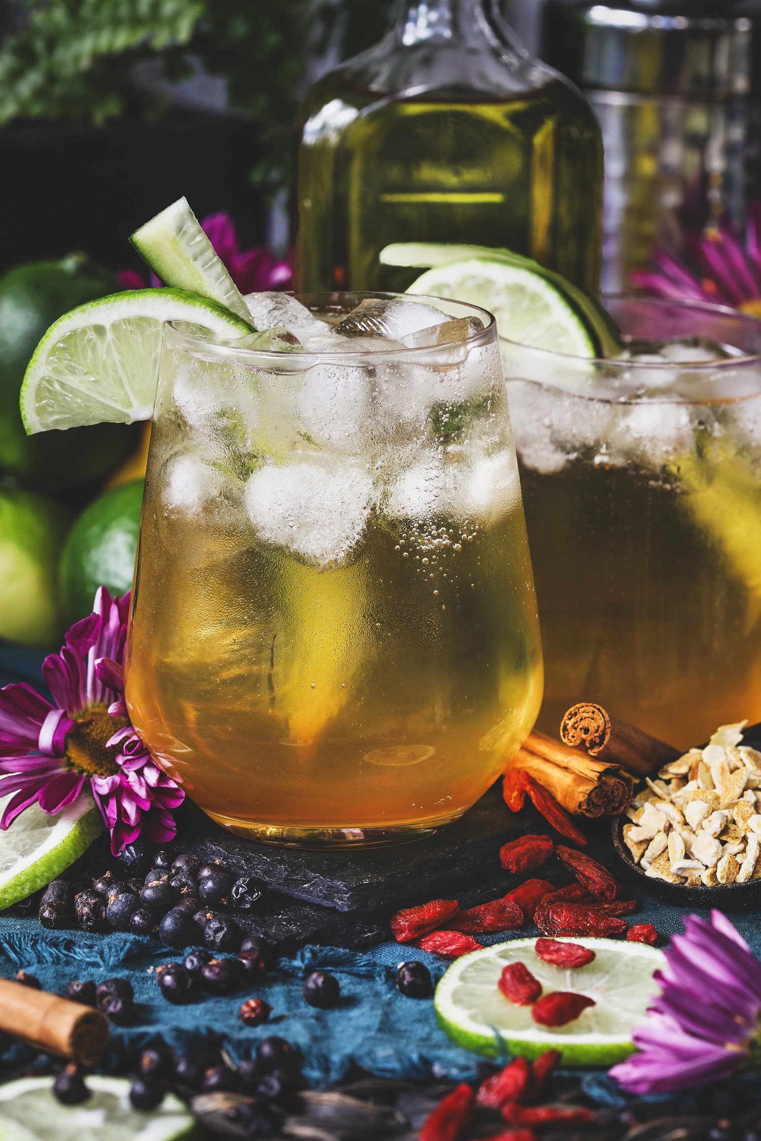 Make Your Own Gin with Dried Herbs + Elderflower Gin Cocktail Recipe