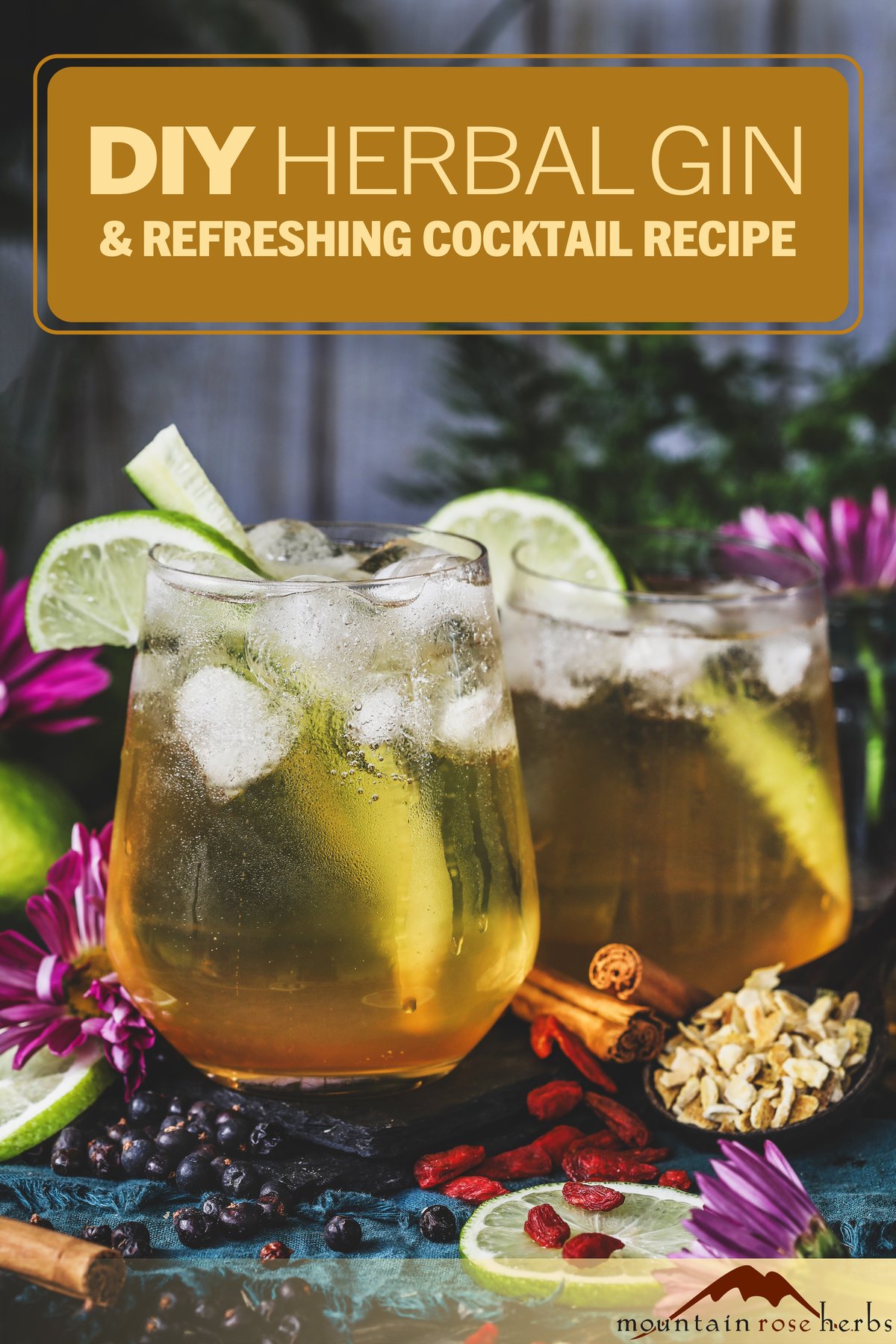 Make Your Own Gin with Dried Herbs + Elderflower Gin Cocktail Recipe