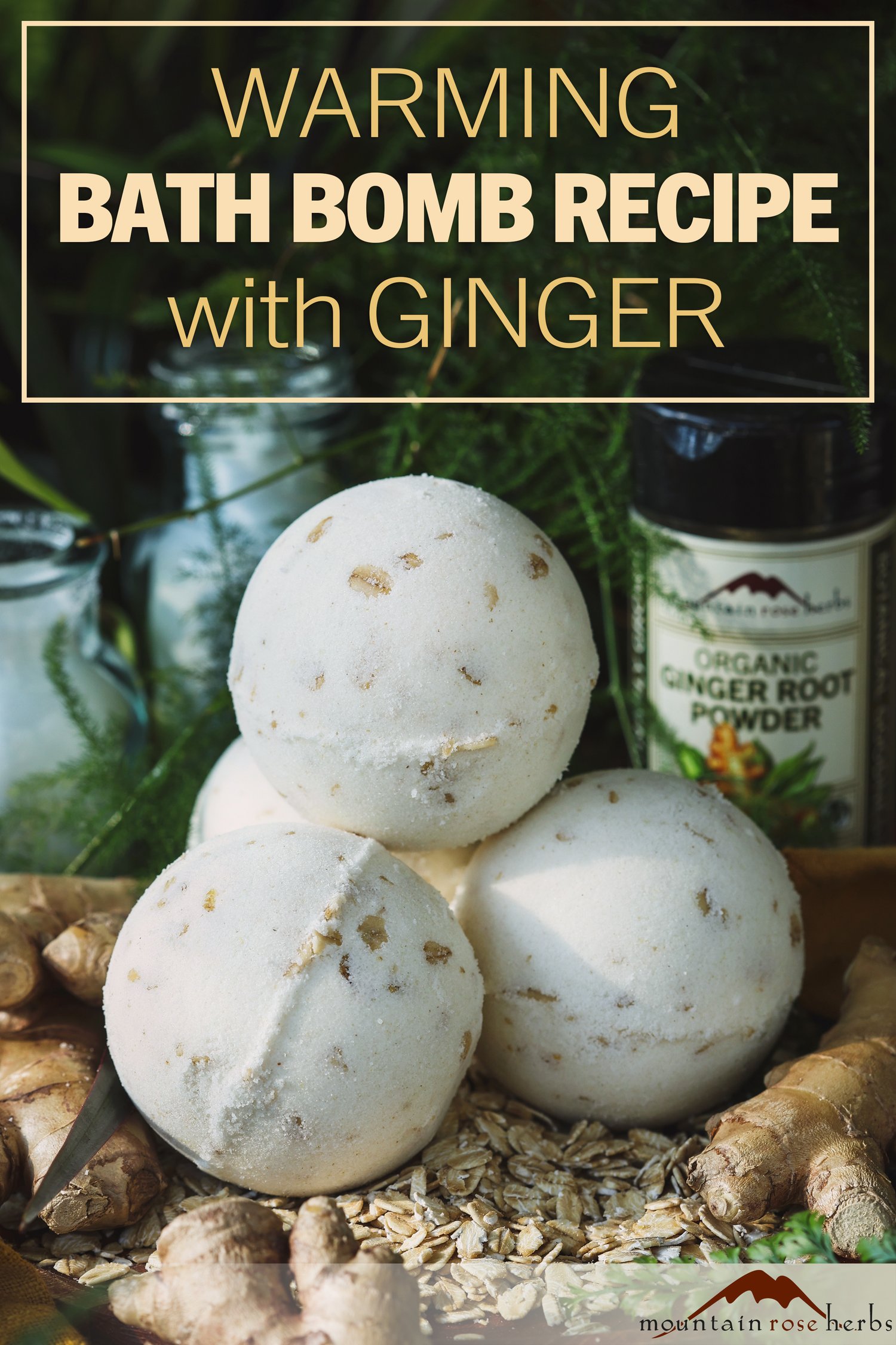 Warming Bath Bomb Recipe with Ginger & Oatmeal