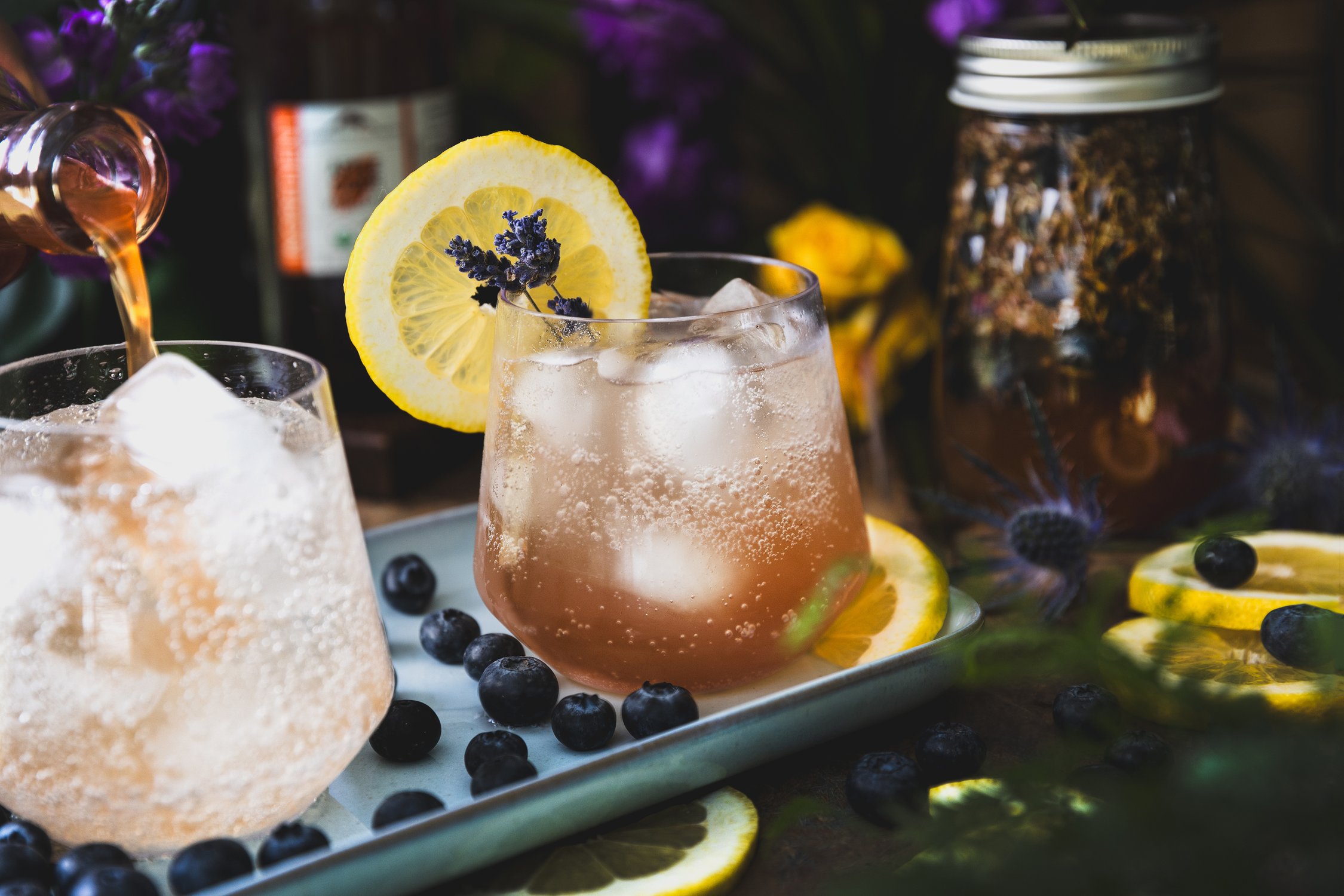 How to Make a Blueberry Lavender Shrub + Mocktail Recipe